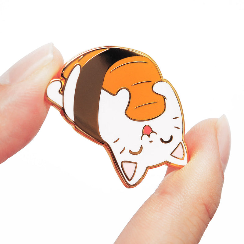 Upside Down Salmon Sushi Cat Cute Hard Enamel Lapel Pin - Flair Fighter